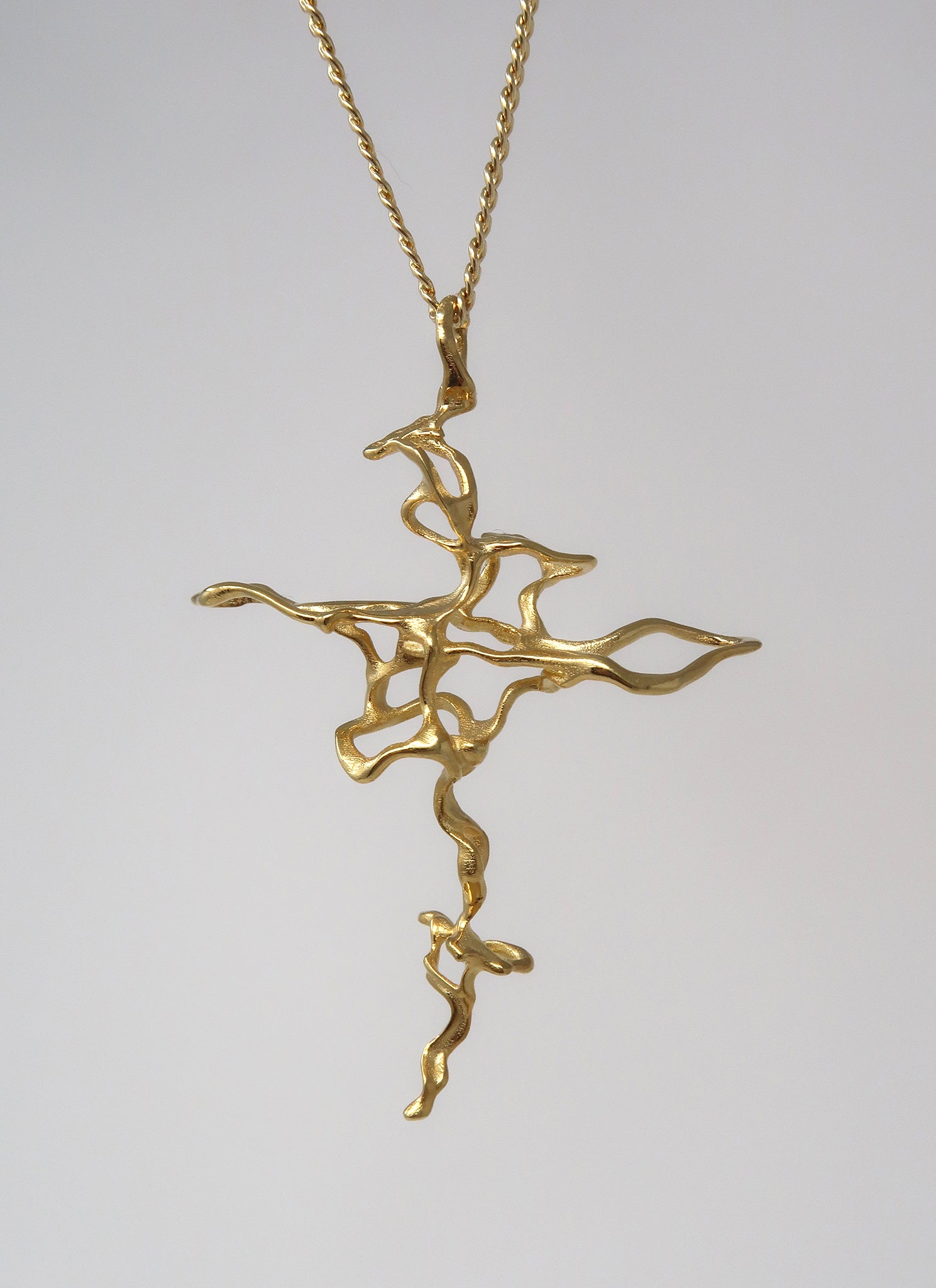 Holy Ghost Cross: Artistic, Spiritual Cross in 18K Gold – LETRA